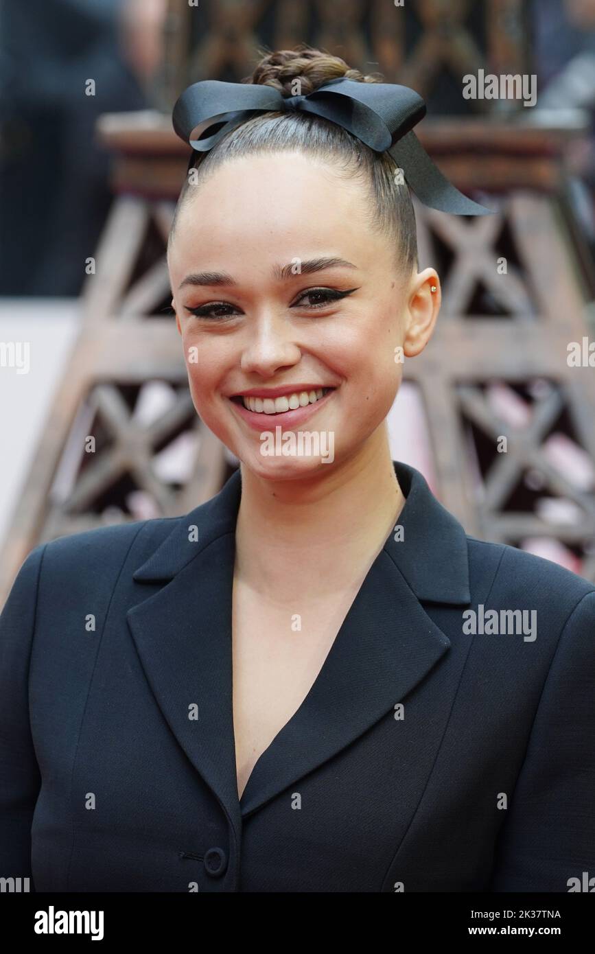 Rose Williams attends the UK premiere of Mrs Harris Goes to Paris at ...