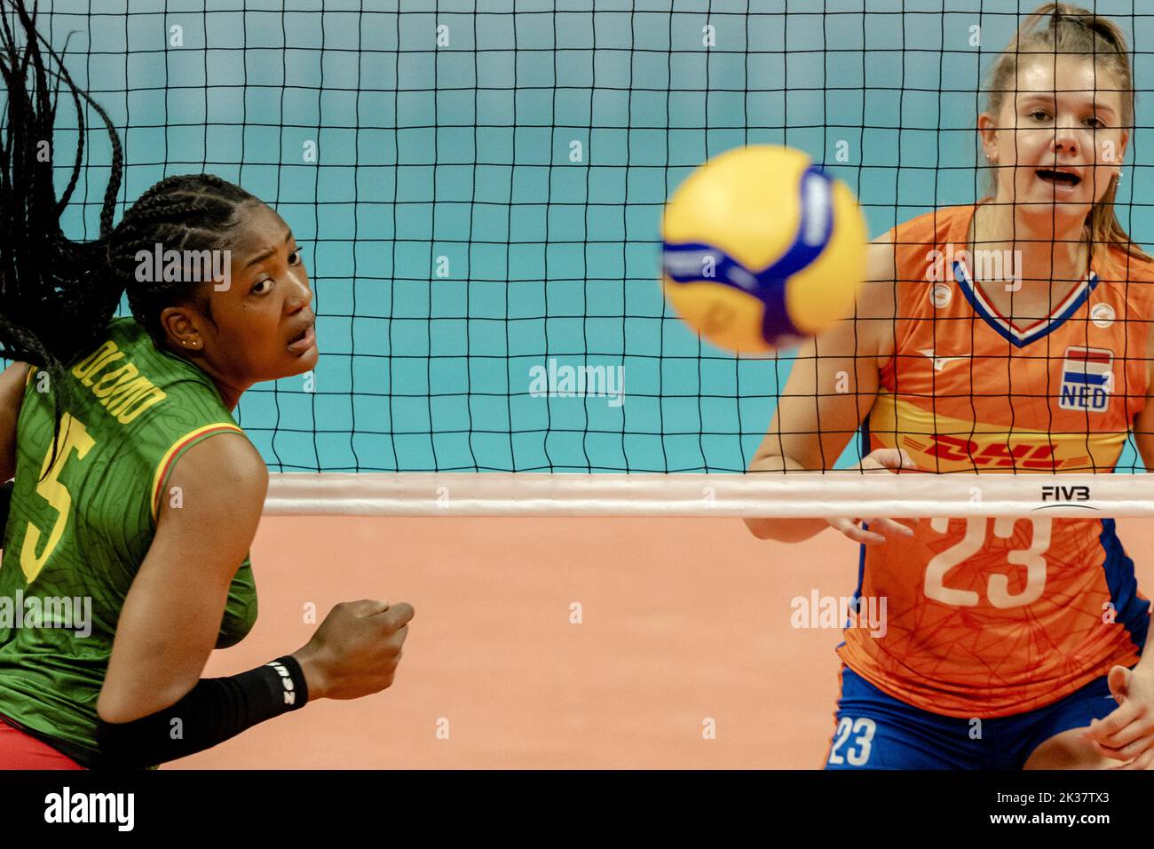 ARNHEM - Paule Arielle Olomo of Cameroon in action against Eline ...