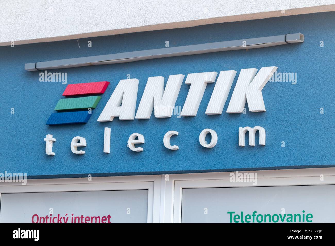 Svidnik, Slovakia - June 12, 2022: Logo and sign of Antik telecom Stock Photo - Alamy