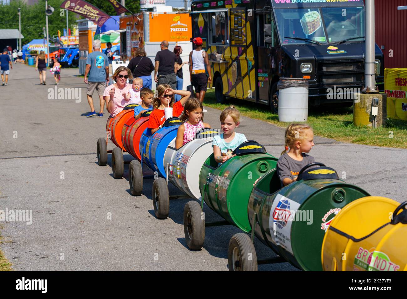 Elizabethtown, PA, USA – August 26, 2022: A barrel train provided ...