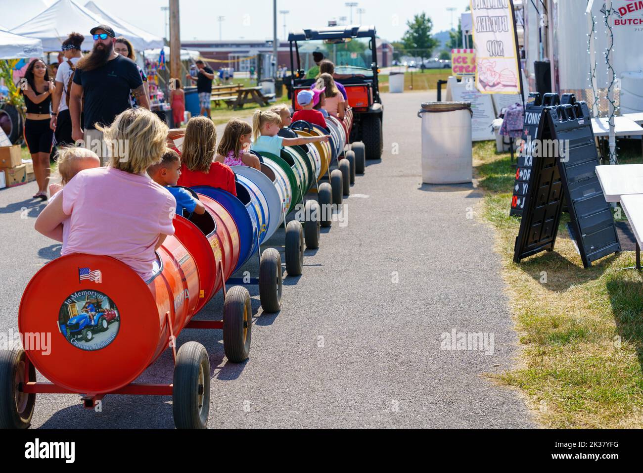 Elizabethtown, PA, USA – August 26, 2022: A barrel train provided ...