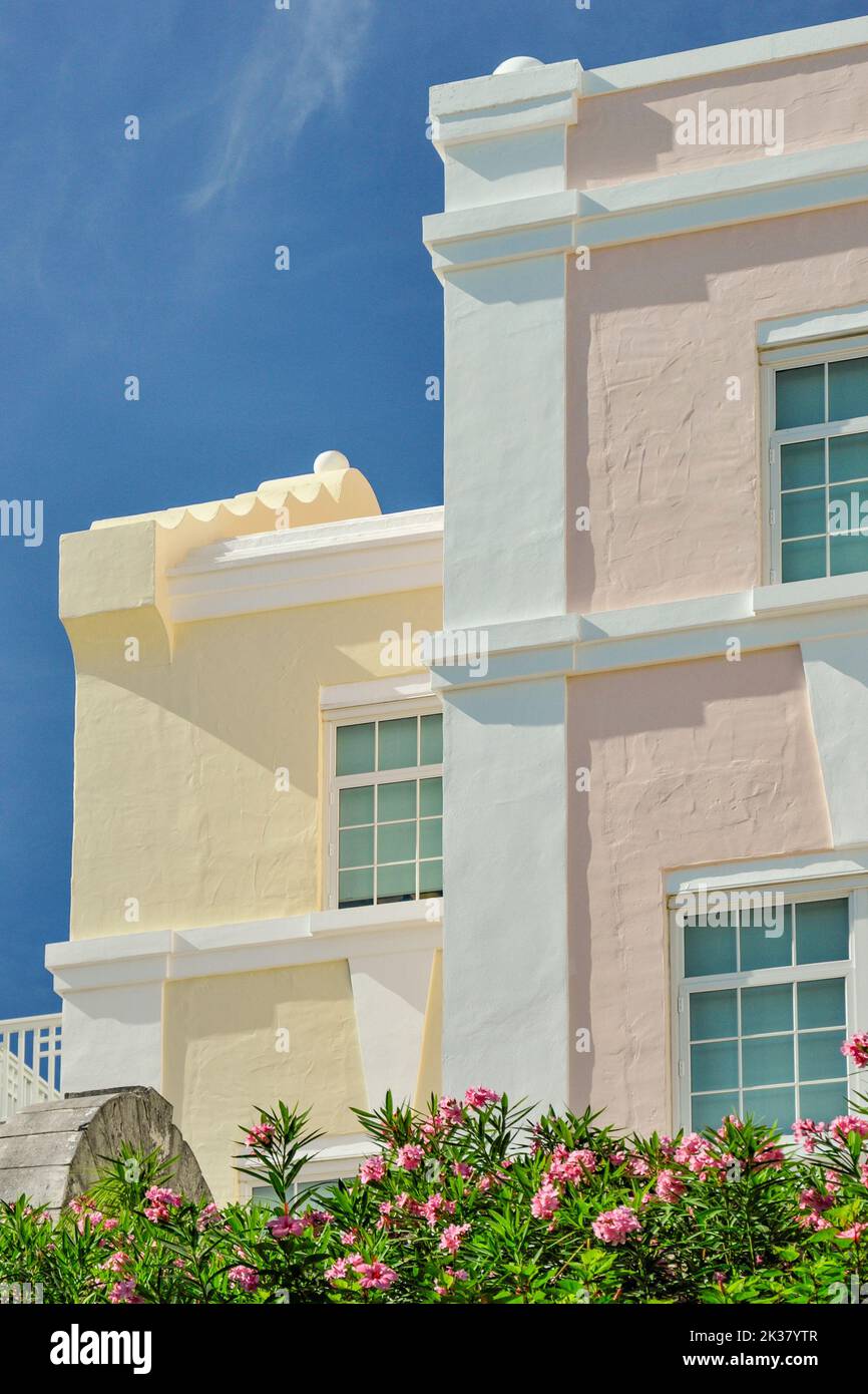 Hamilton Bermuda Architecture Close Up Pastel Pink & Yellow Buildings ...