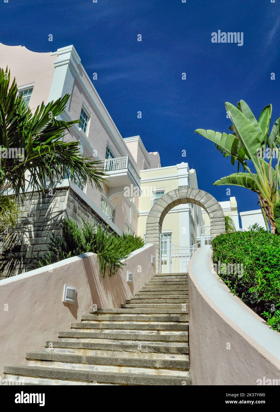 Hamilton Bermuda Architecture Close Up Pink & Yellow Pastel Building ...