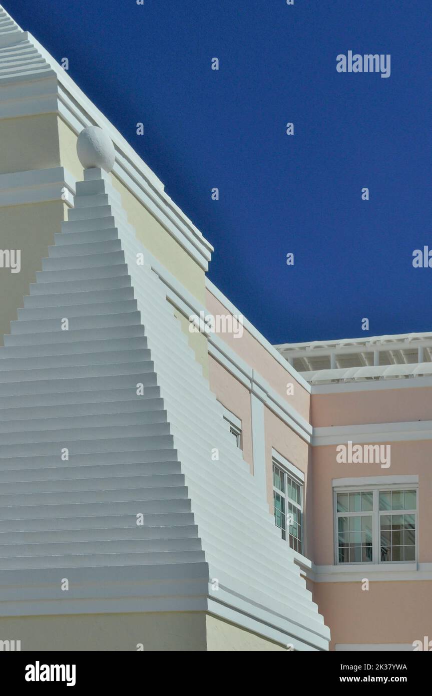 Hamilton Bermuda Architecture Close Up Pink & Yellow Pastel Building ...