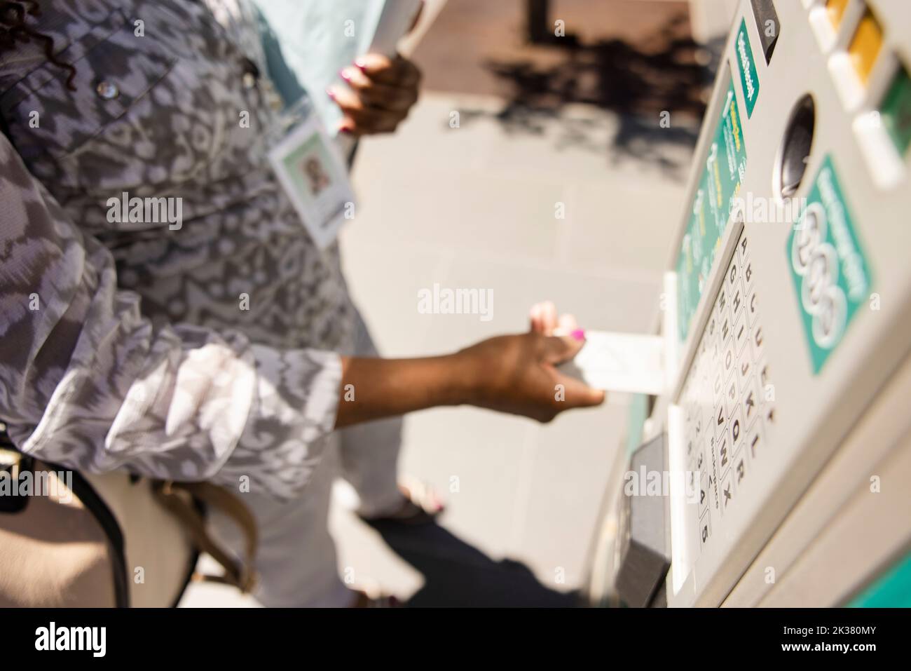 Woman car park ticket hi-res stock photography and images - Alamy