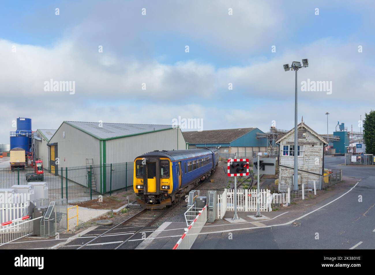 East Midlands railway class 156 diesel train passing the mechanical ...