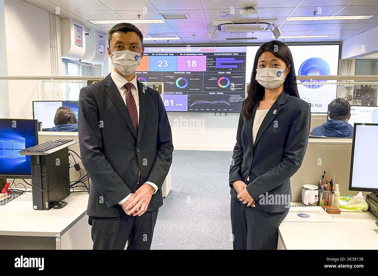 (L-R)Wong Yam-wing, chief inspector of e-Crime Processing and Analysis ...