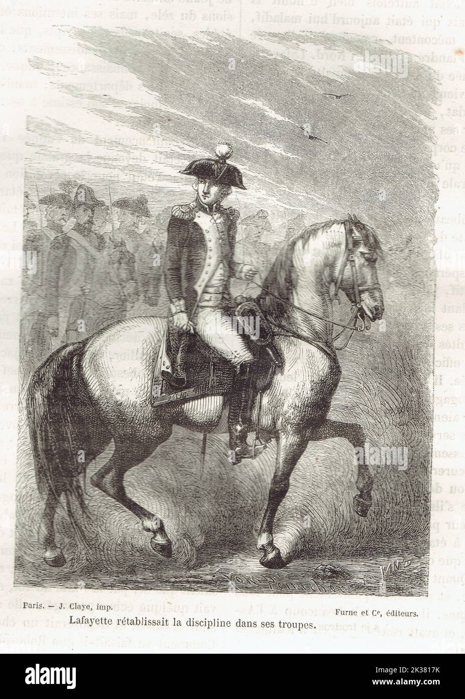 Révolution Française : le général Lafayette rétablissant la discipline ...