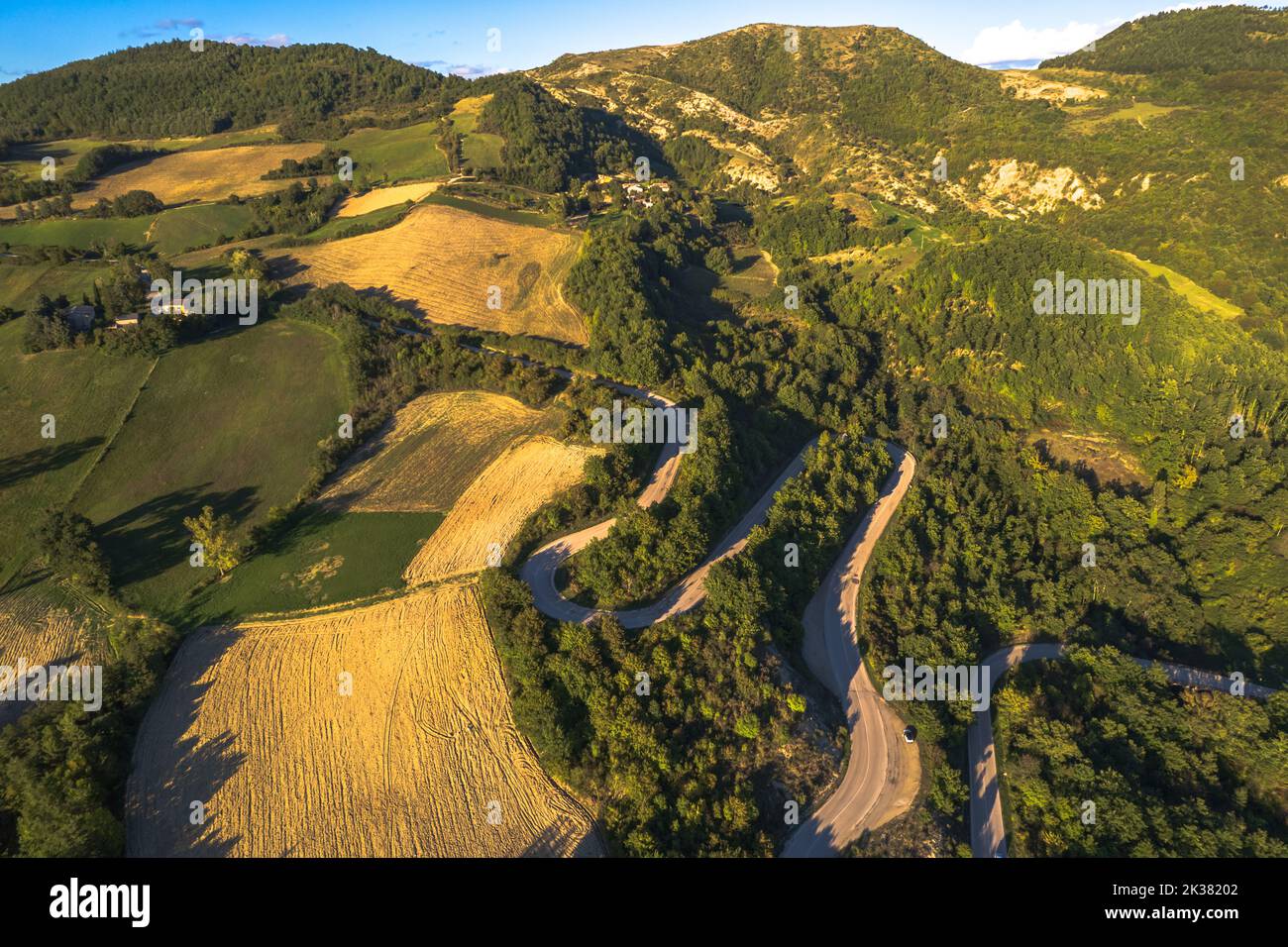 Aerial view of Marche region in Italy Stock Photo - Alamy