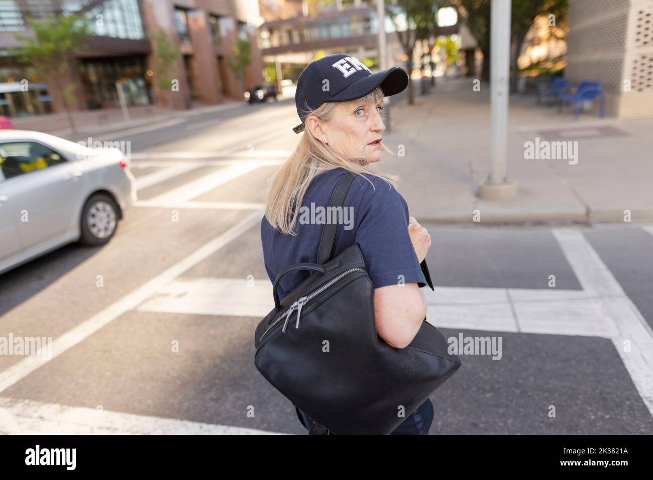 Pedestrian crossing work worker road hi-res stock photography and ...