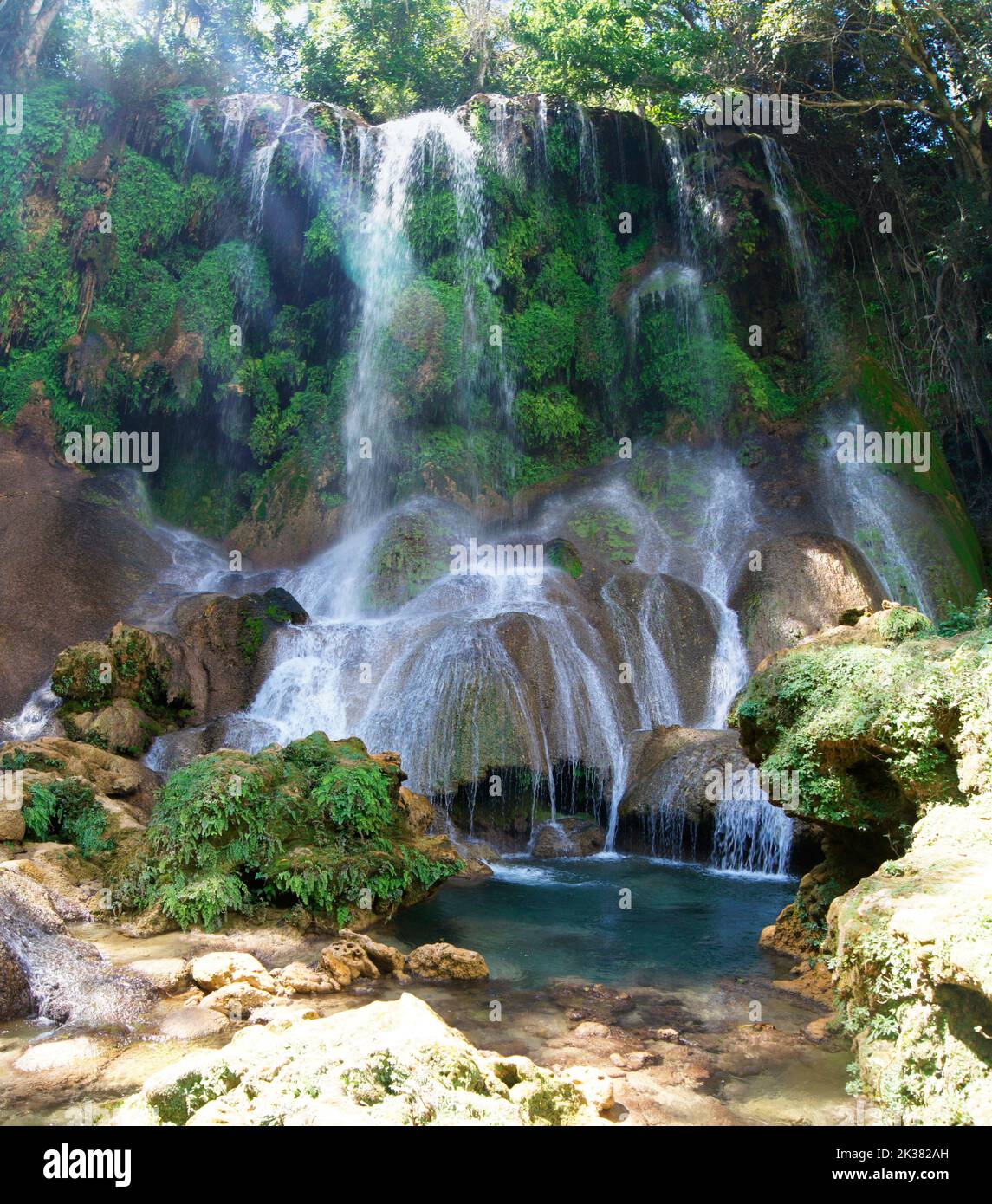 Waterfall system in the country in the Escambray mountains ...