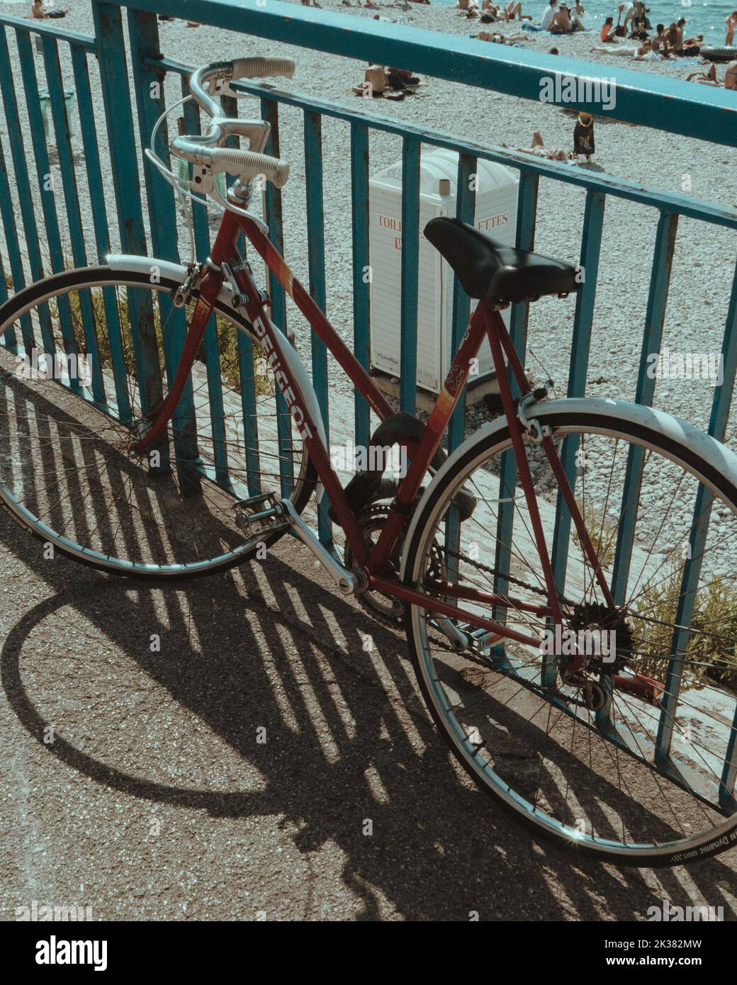 Typical retro toned 90s 80s look bike on Nice boulevard, France Stock ...