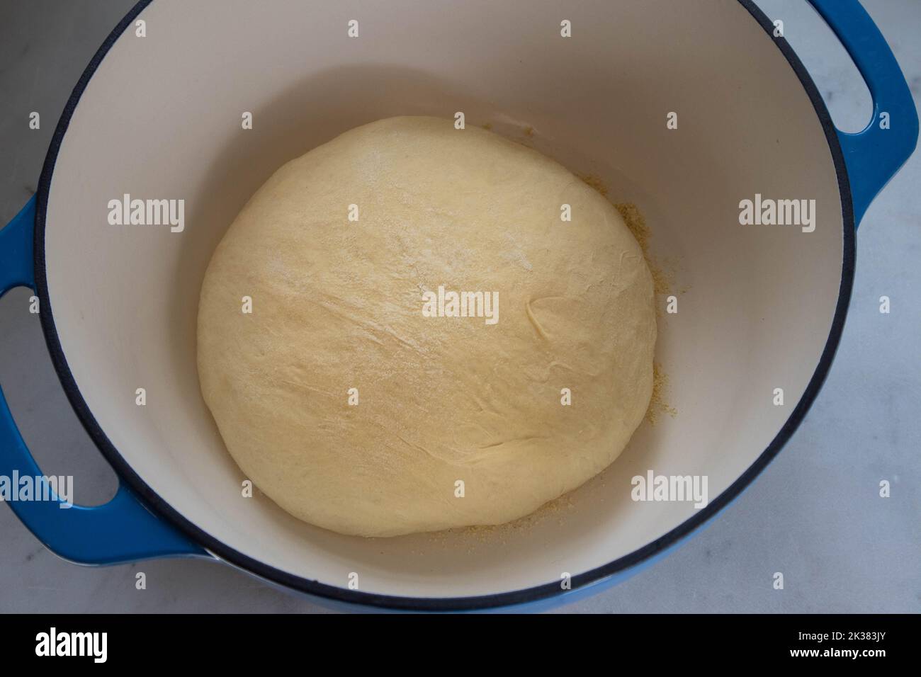 Beaking Bread: Bread dough ball sitting in dutch oven before baking ...