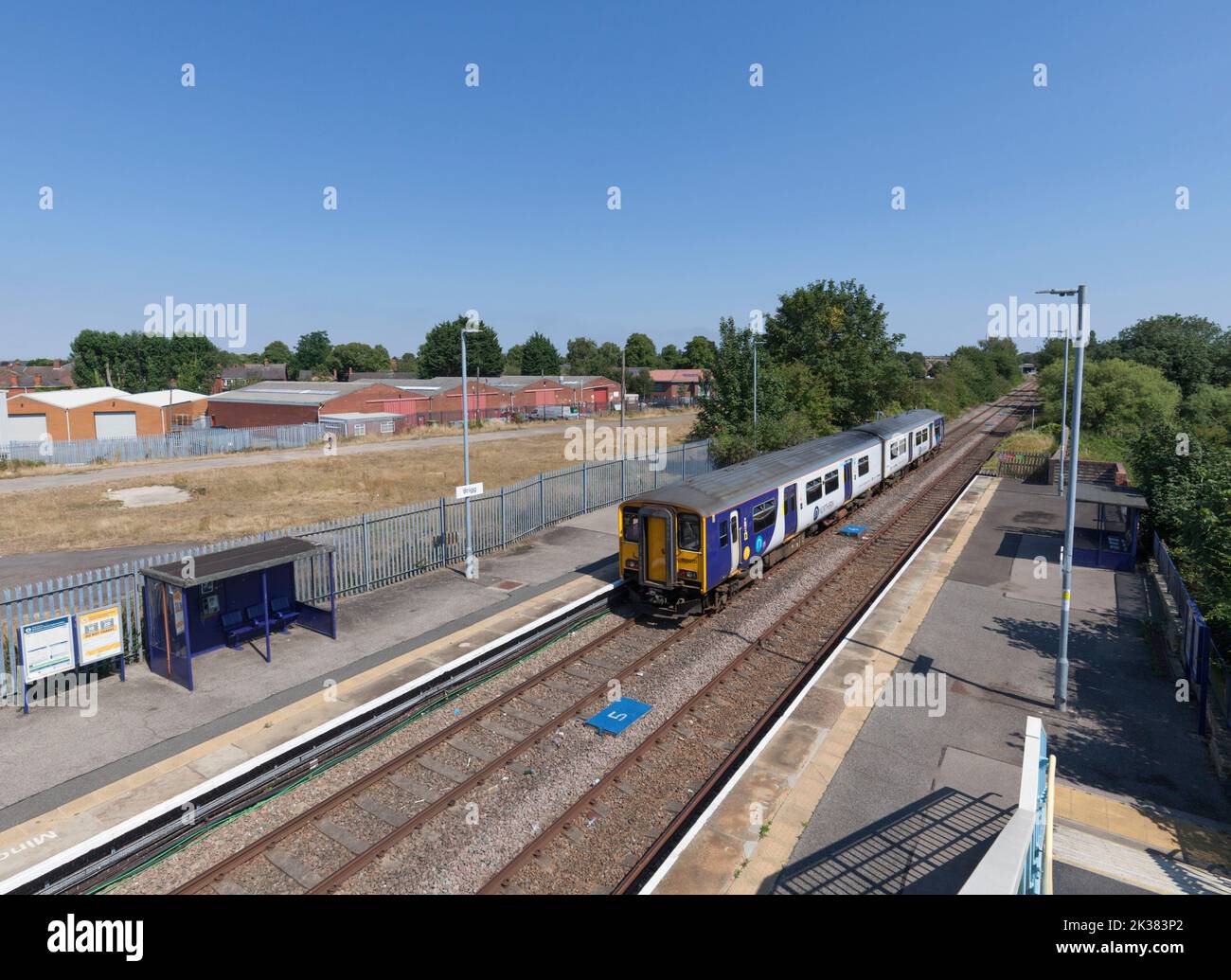 Northern Rail class 150 train passing Brigg railway station. This line ...