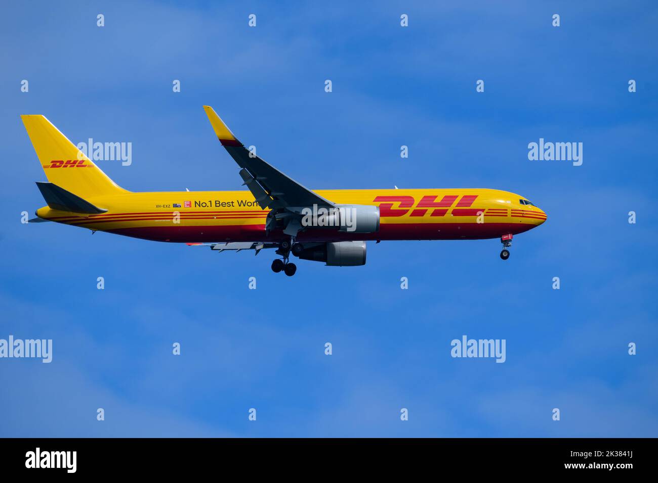 DHL Cargo Boeing B767 arriving at Sydney Airport Stock Photo - Alamy