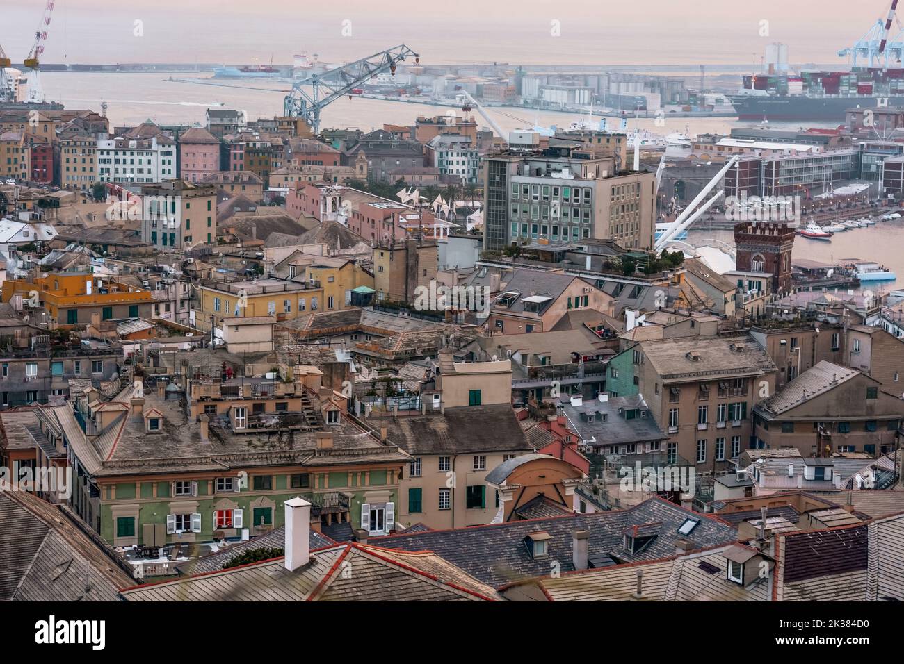 The architecture of Genoa with unique roofs, Italy Stock Photo - Alamy