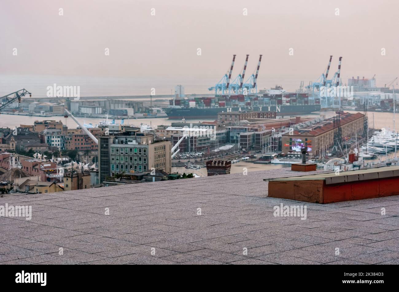 The architecture of Genoa with unique roofs, Italy Stock Photo - Alamy