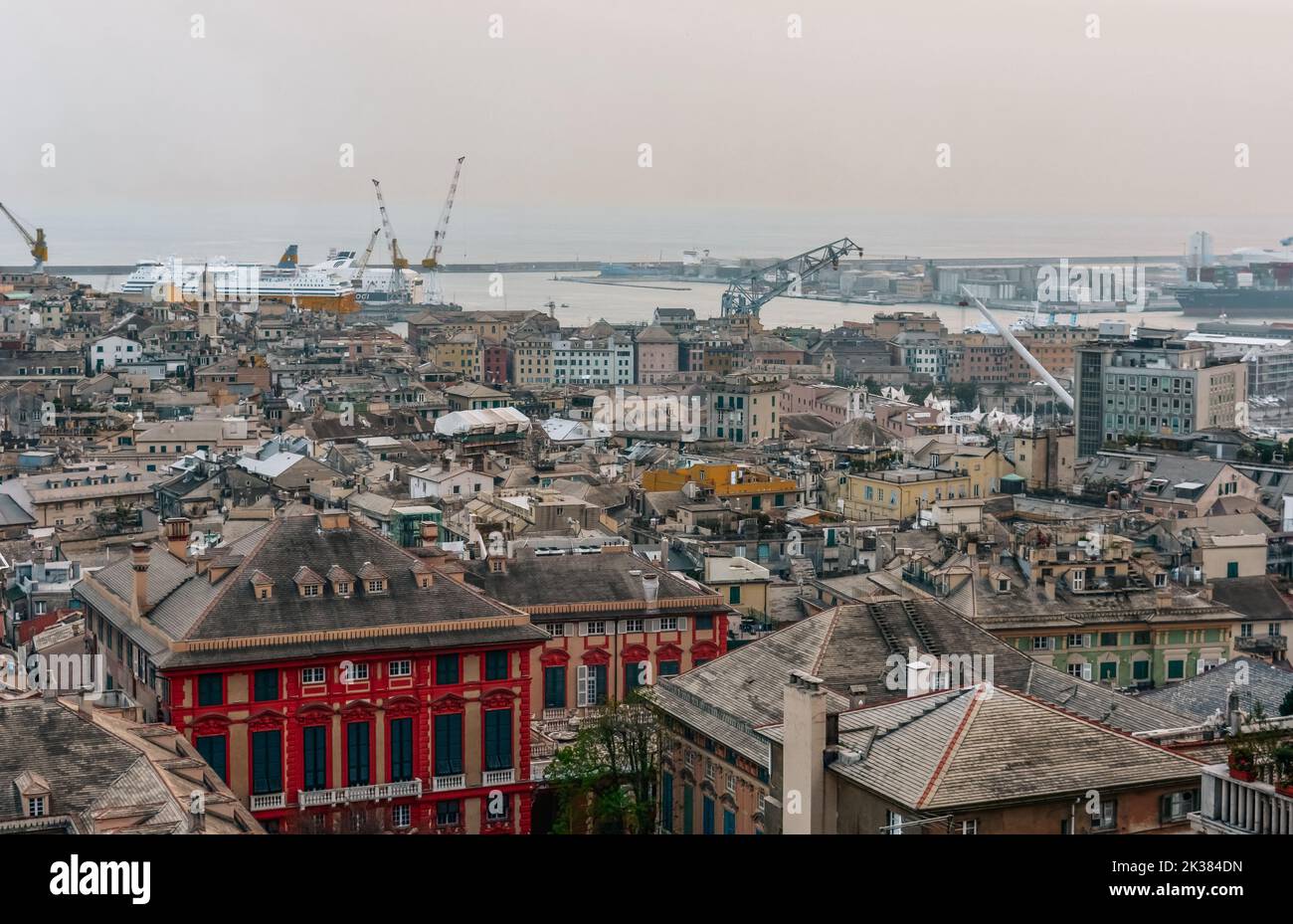 The architecture of Genoa with unique roofs, Italy Stock Photo - Alamy