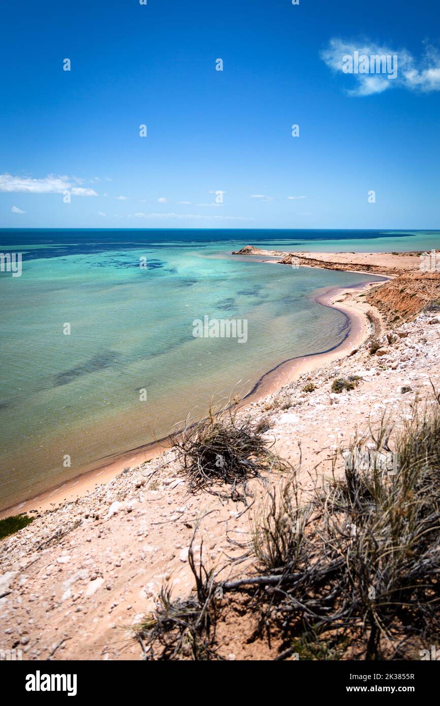 View of the turquoise water of the bay from Eagle Bluff Lookout in ...