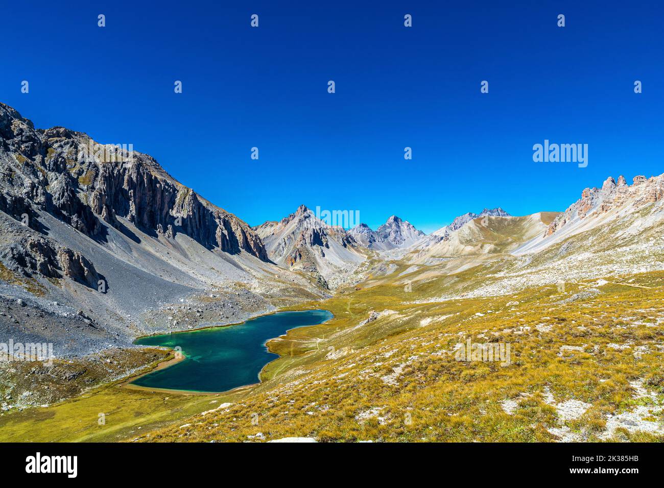 Lake Oronaye and Lake Superior of Roburent between Italy and France, at ...