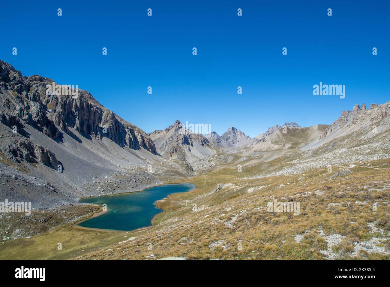 Lake Oronaye and Lake Superior of Roburent between Italy and France, at ...