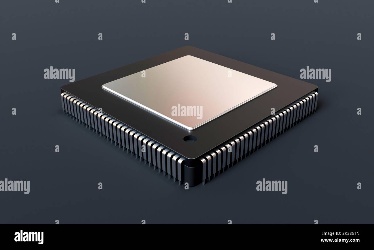 3D Rendering of Silicon semiconductor chip with studio lighting Stock ...