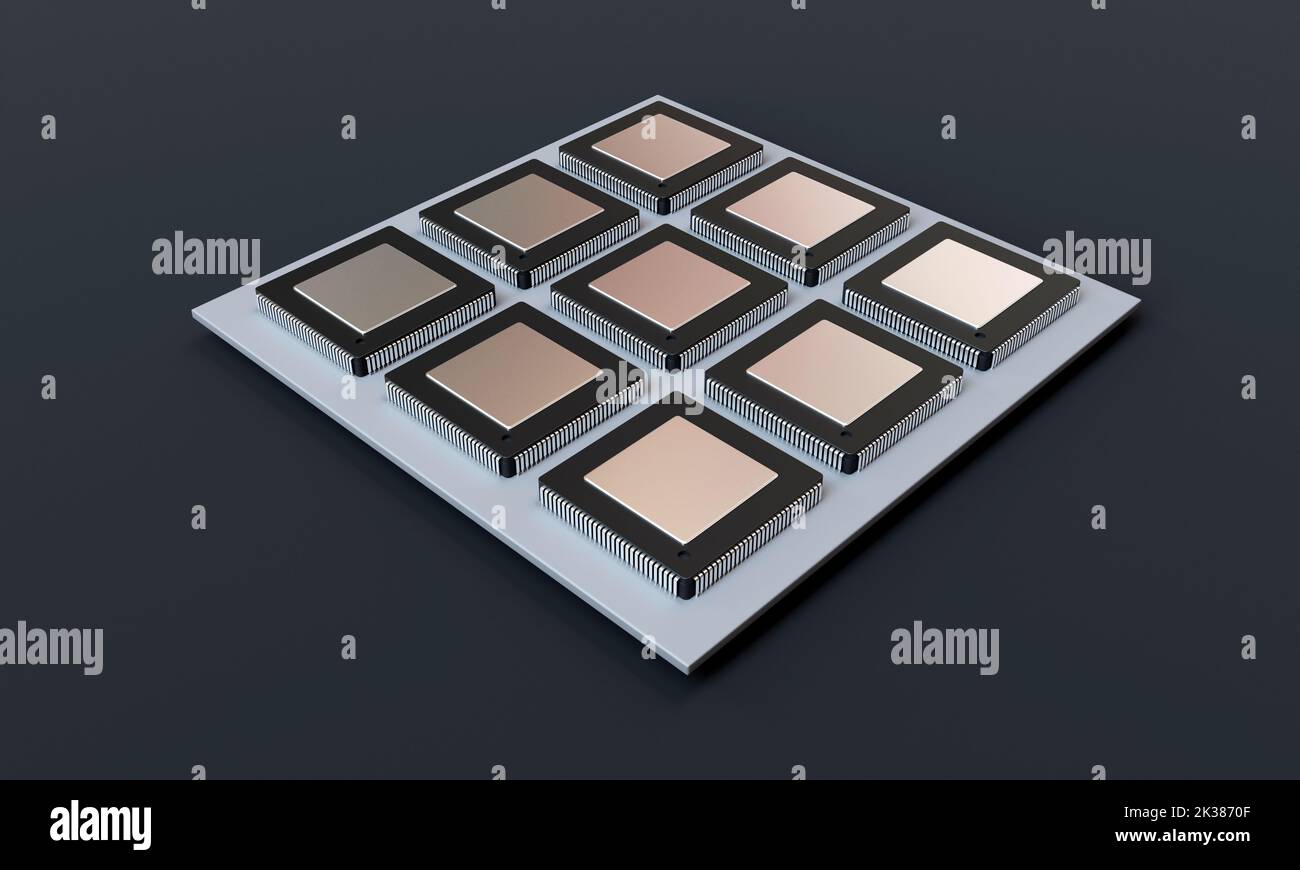 3D Rendering of Silicon semiconductor chip with studio lighting Stock ...