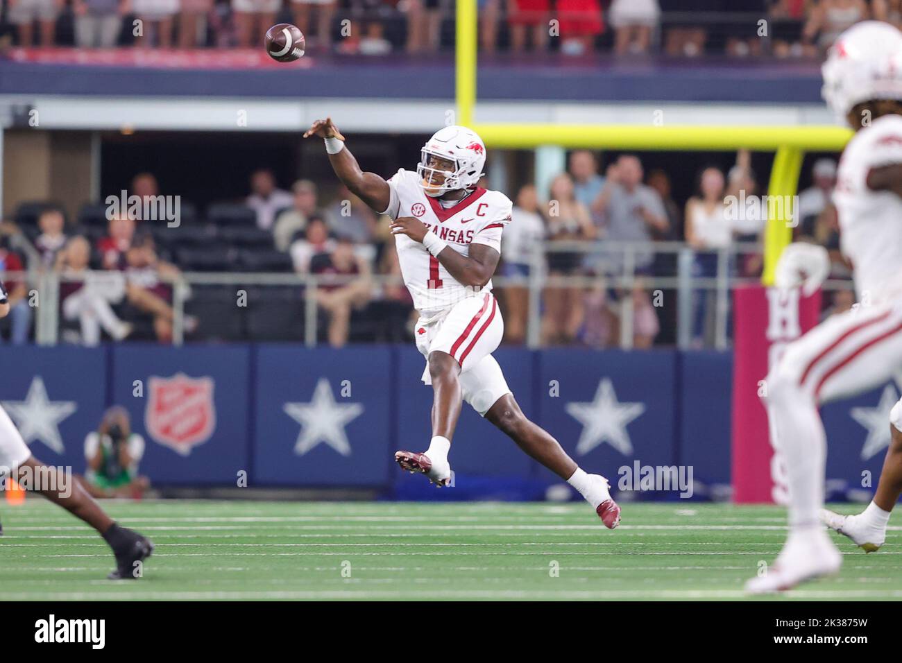 Arlington, Texas, USA. 24th Sep, 2022. Arkansas Razorback quarterback ...
