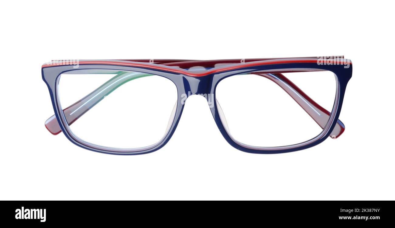 Optical folded fashion eye glasses isolated on white Stock Photo - Alamy