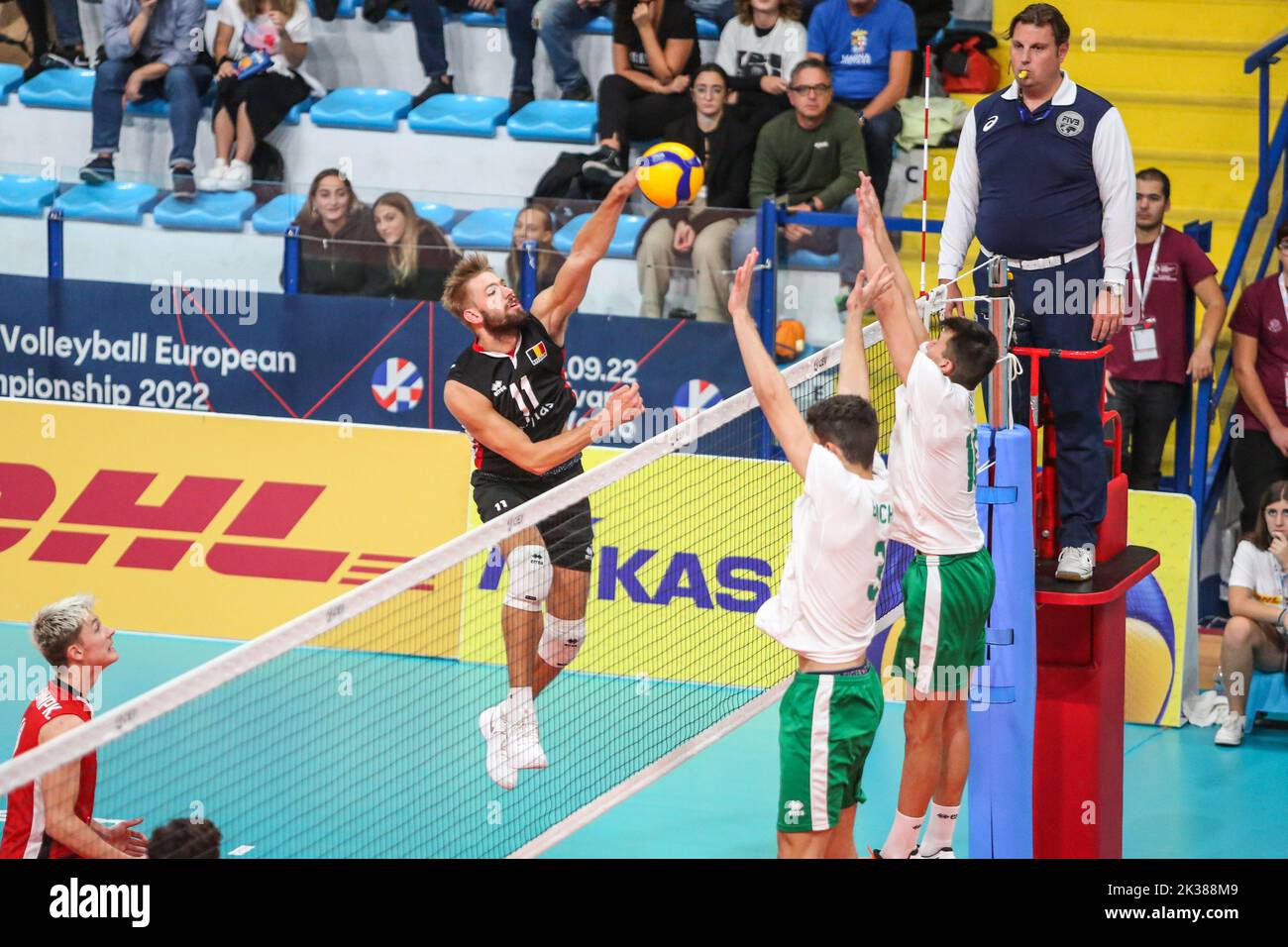 Spike of Sietse De Bruyn (BEL) during U20 European Championship -Third ...
