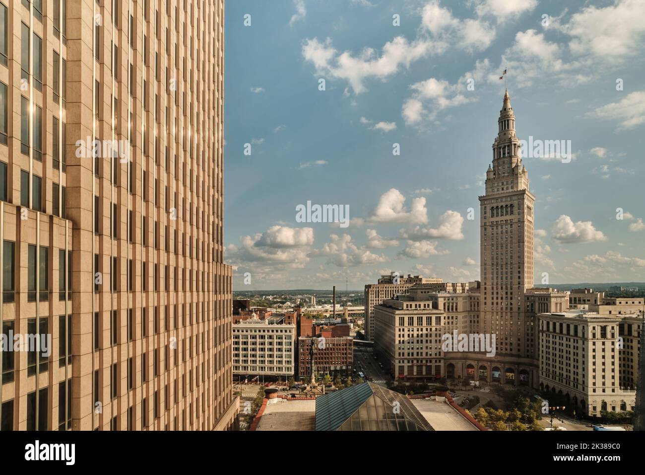Cleveland, Ohio, USA - September 19, 2022: A view of Terminal Tower and ...