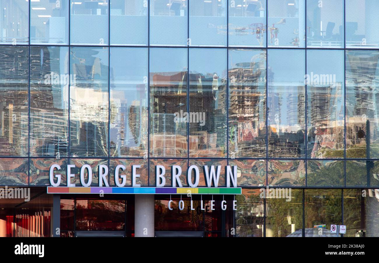 The entrance to the main George Brown College building on campus at ...