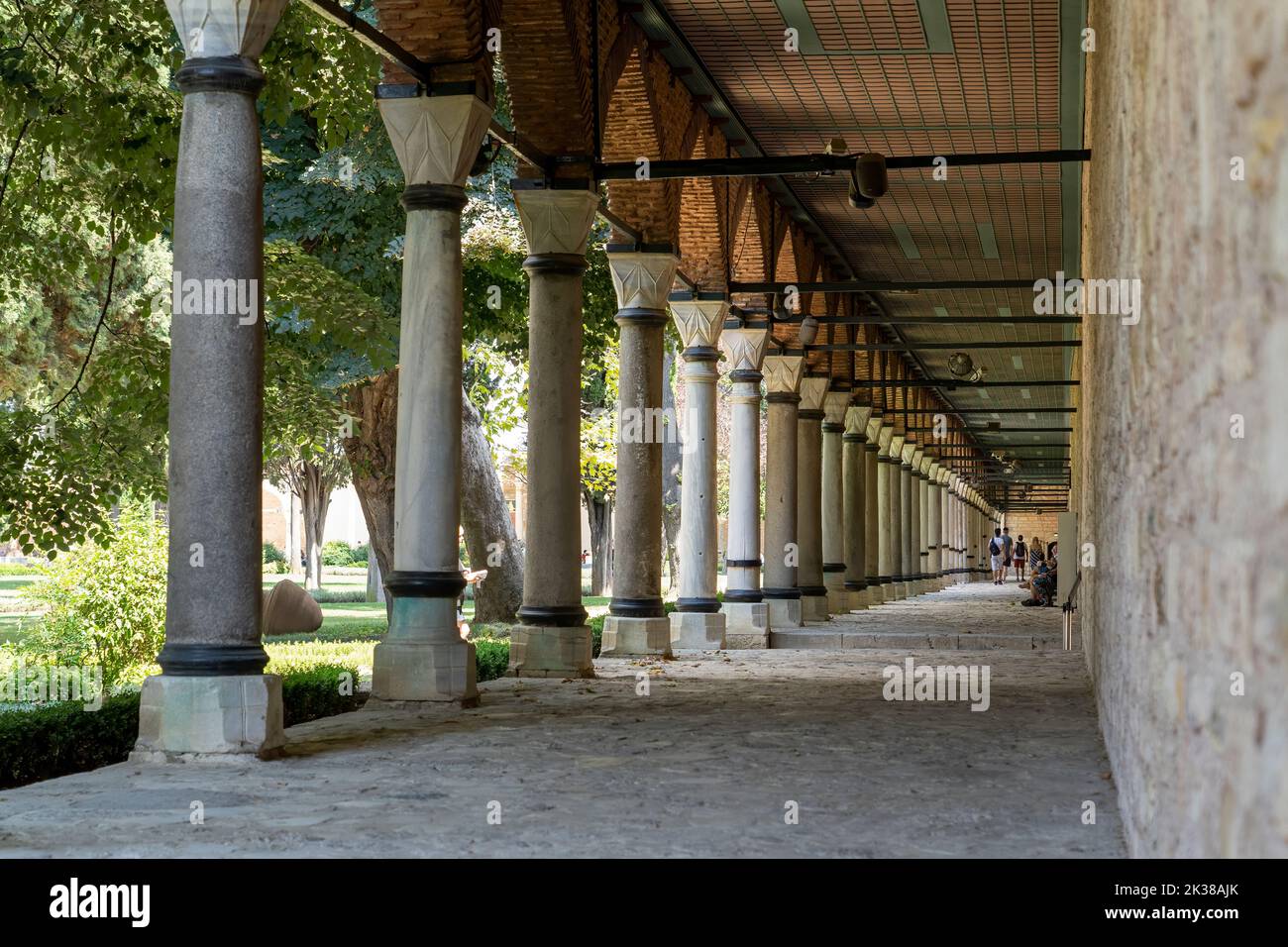 column and arches located outside the walls of kitchens and servants ...