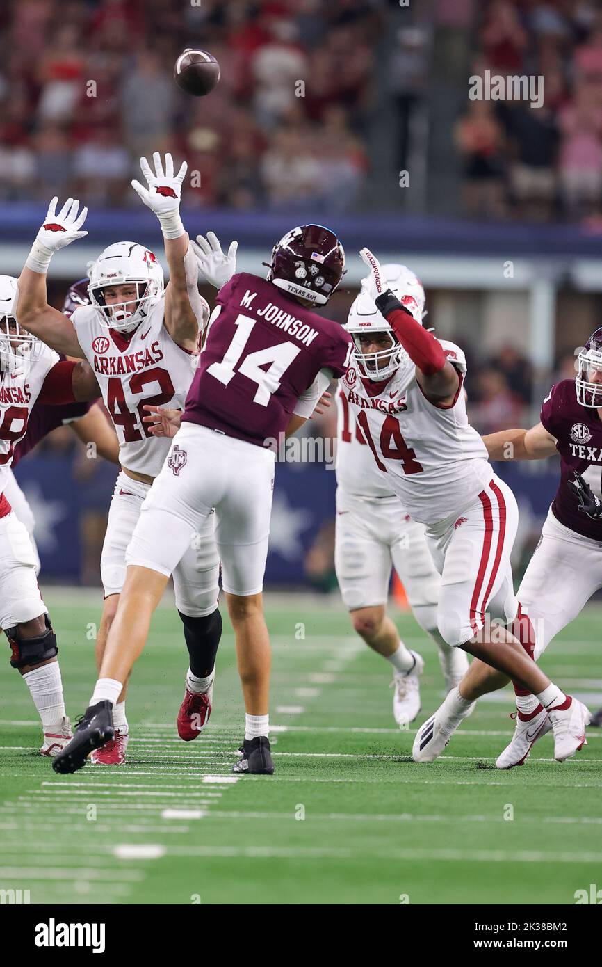 Arlington, Texas, USA. 24th Sep, 2022. Texas A&M Aggie quarterback Max ...