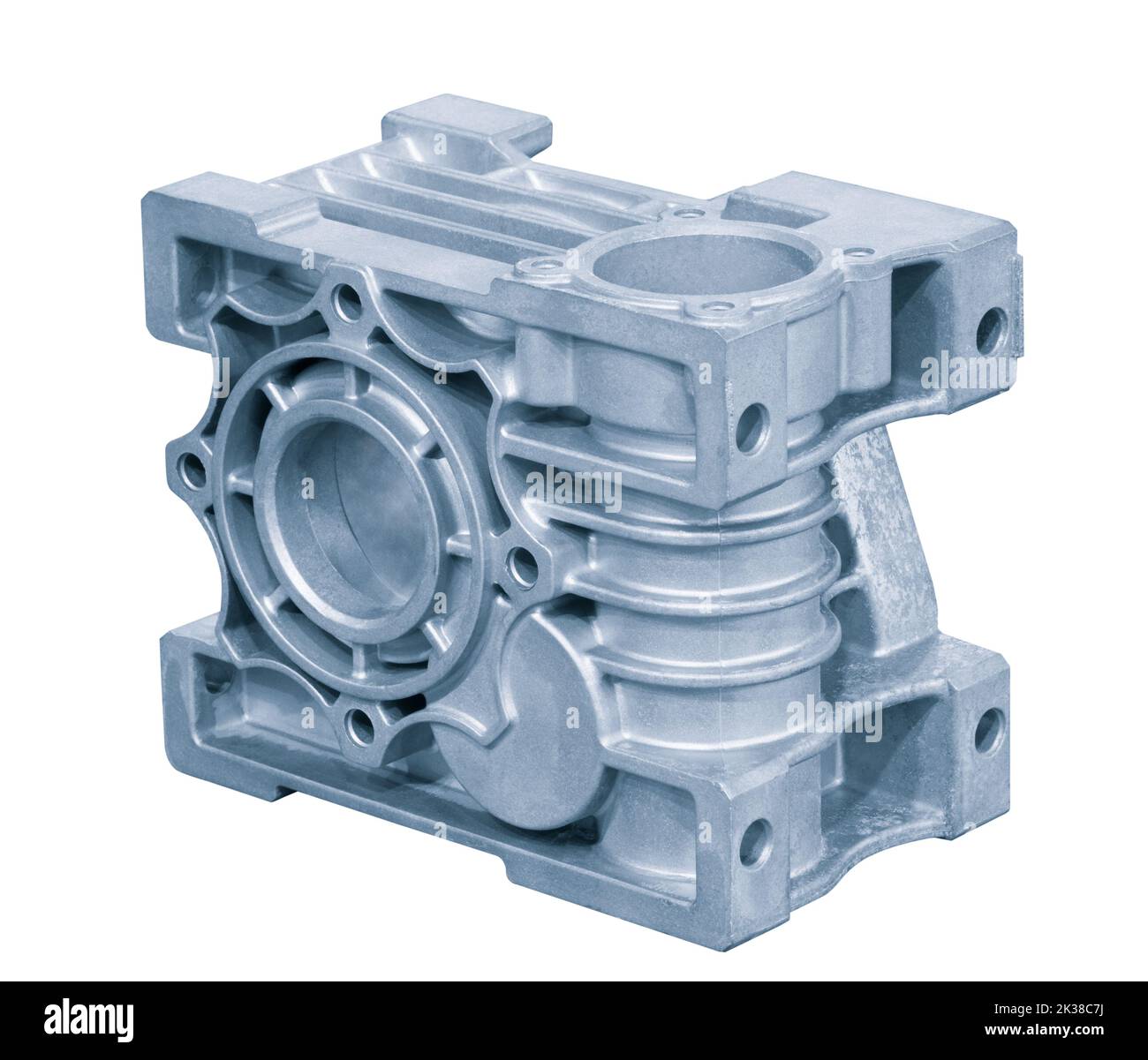 open block of cylinder petrol engine or compressor isolated on white ...