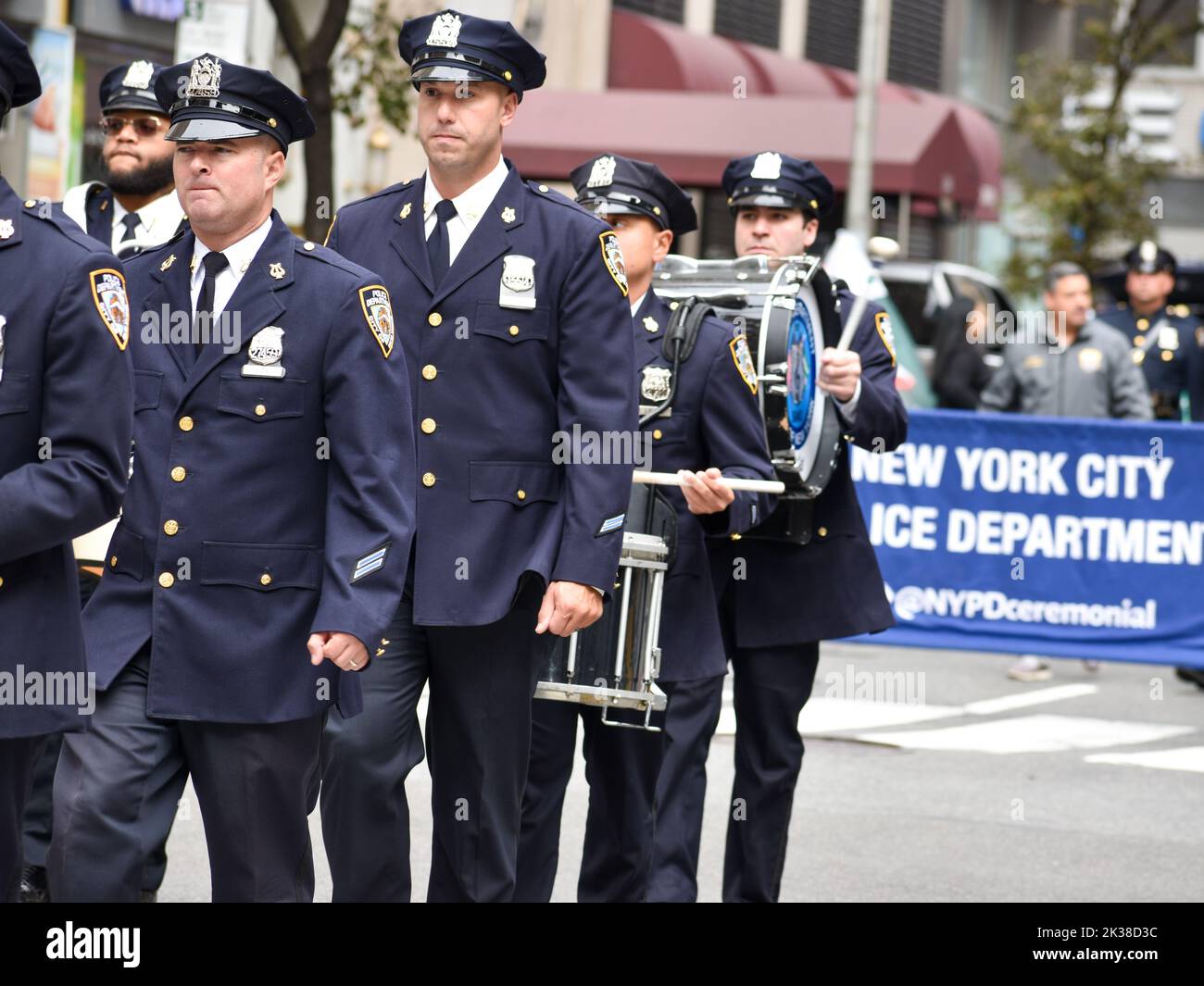 New York City, United States. 25th Sep, 2022. NYPD Marching Band during ...