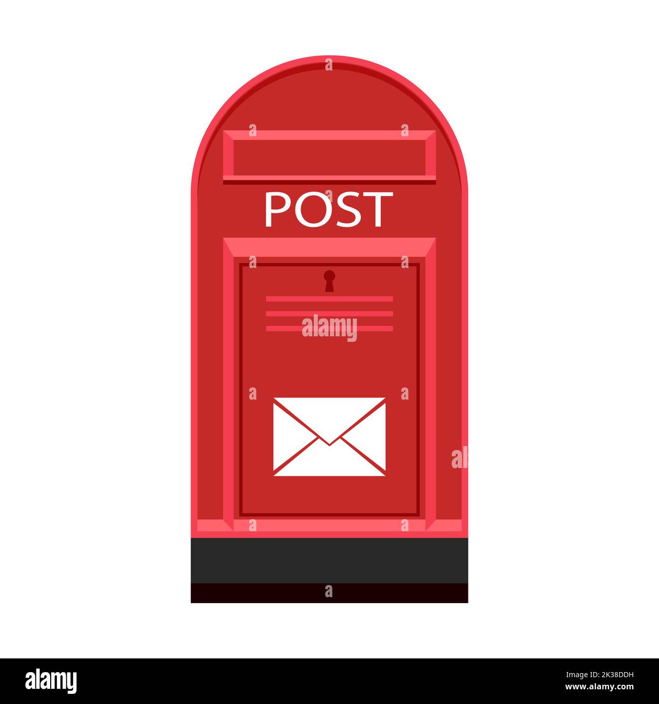Red Metal Post Box Isolated on White Background Stock Photo - Alamy