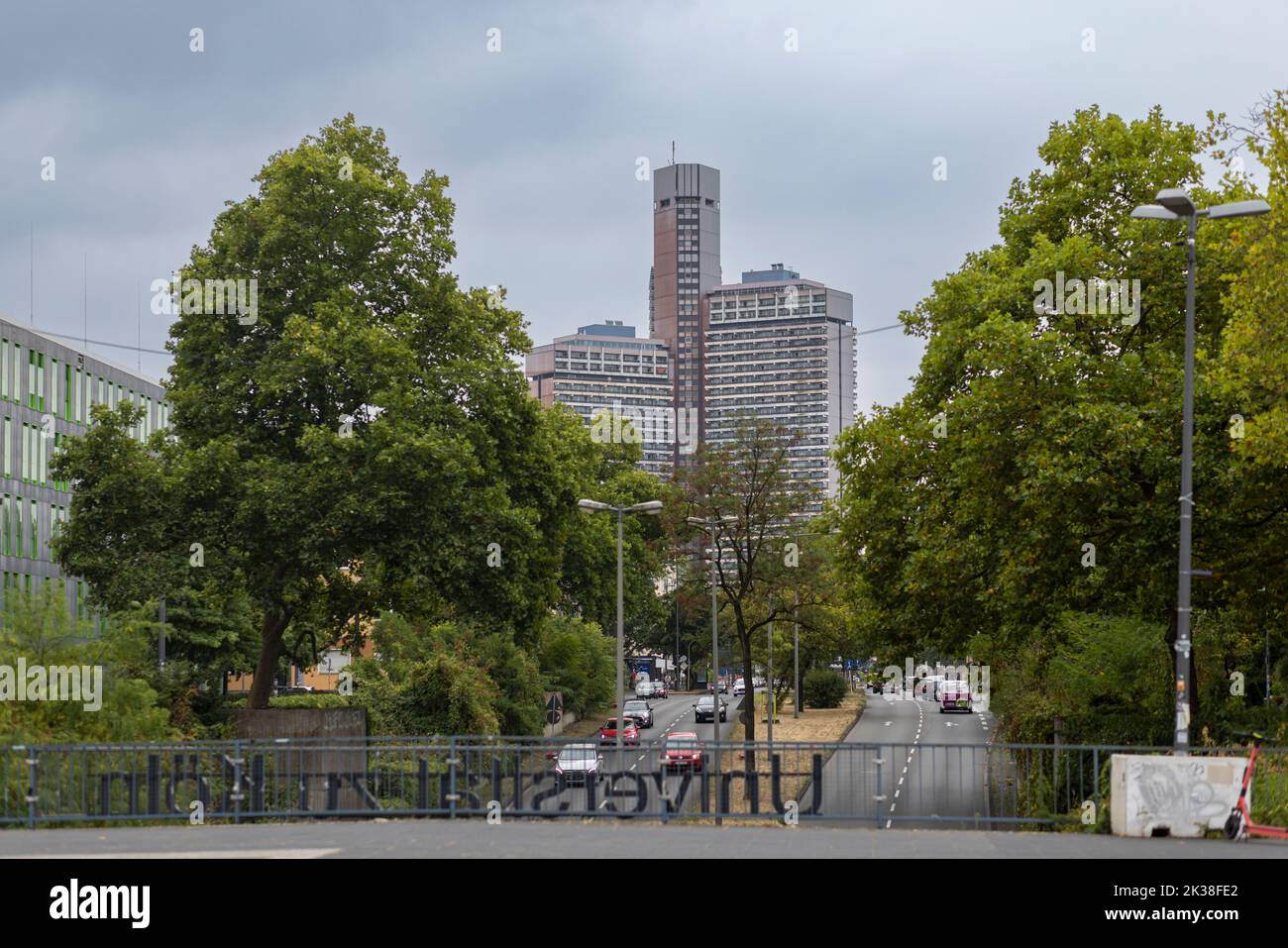 A modern skyscraper dominating the urban skyline in Cologne Stock Photo ...