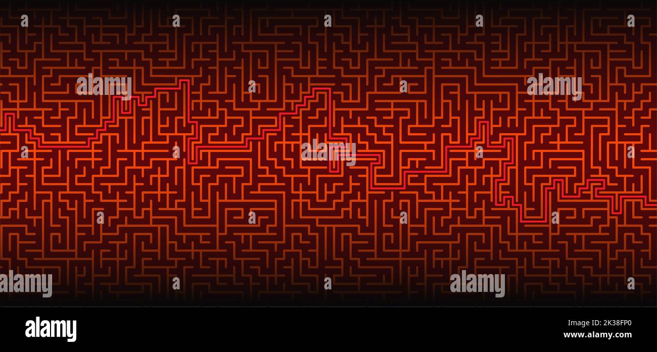 Education logic, labyrinth line. Black square maze. Vector. Find the ...