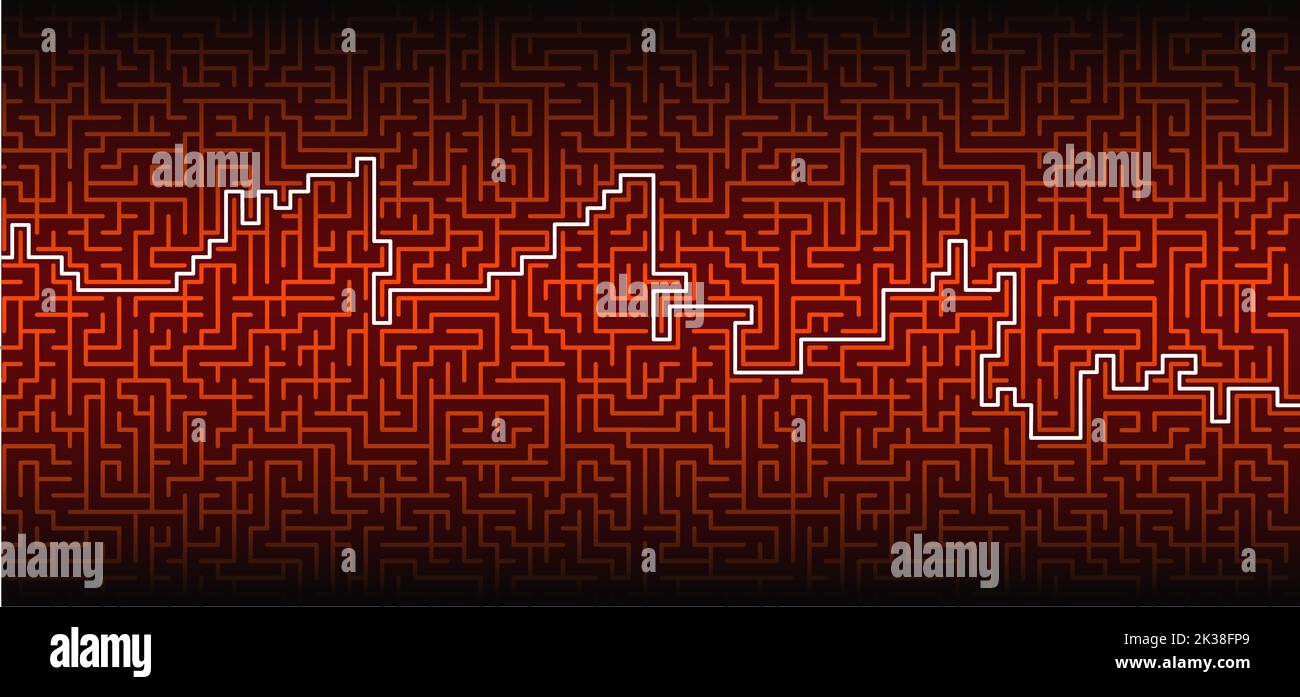 Education logic, labyrinth line. Black square maze. Vector. Find the ...