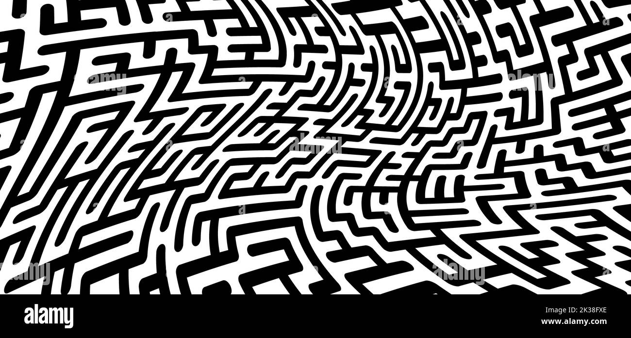 Education logic, labyrinth line. Black square maze. Vector. Find the way, labyrinth riddle ...