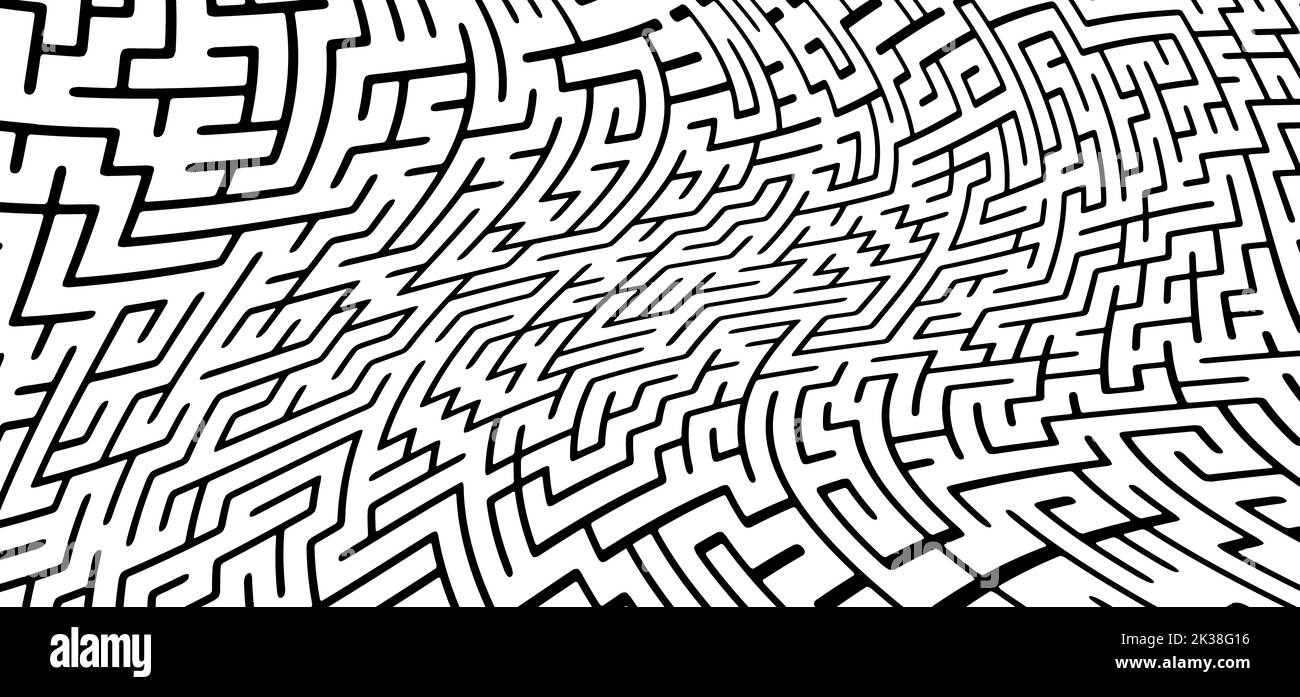 Education logic, labyrinth line. Black square maze. Vector. Find the ...