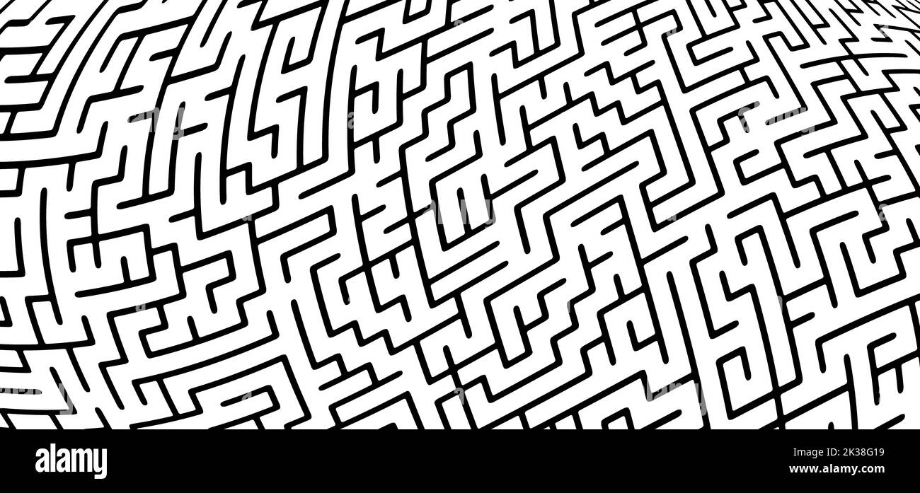 Education logic, labyrinth line. Black square maze. Vector. Find the way, labyrinth riddle ...