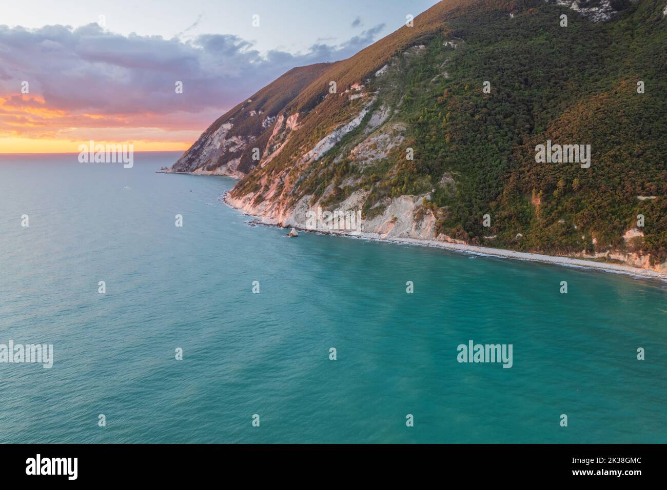 Aerial view of Portonovo in Marche region in Italy Stock Photo - Alamy