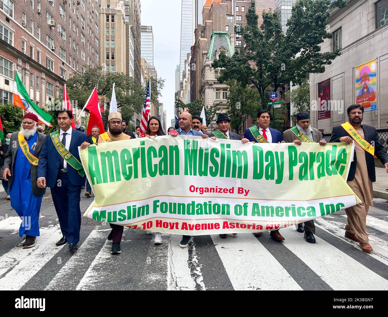 New York, United States. 25th Sep, 2022. After a brief prayer, the ...