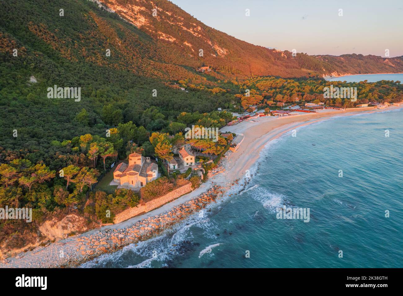 Aerial view of Portonovo in Marche region in Italy Stock Photo - Alamy