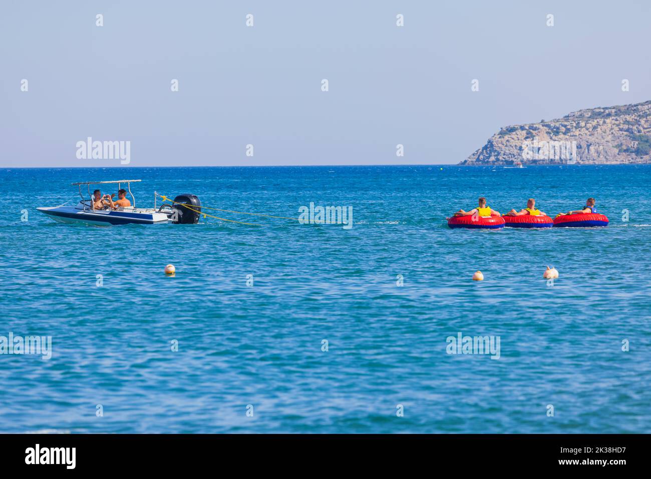 Beautiful view of sea activities for tourists. Blue sea water surface ...
