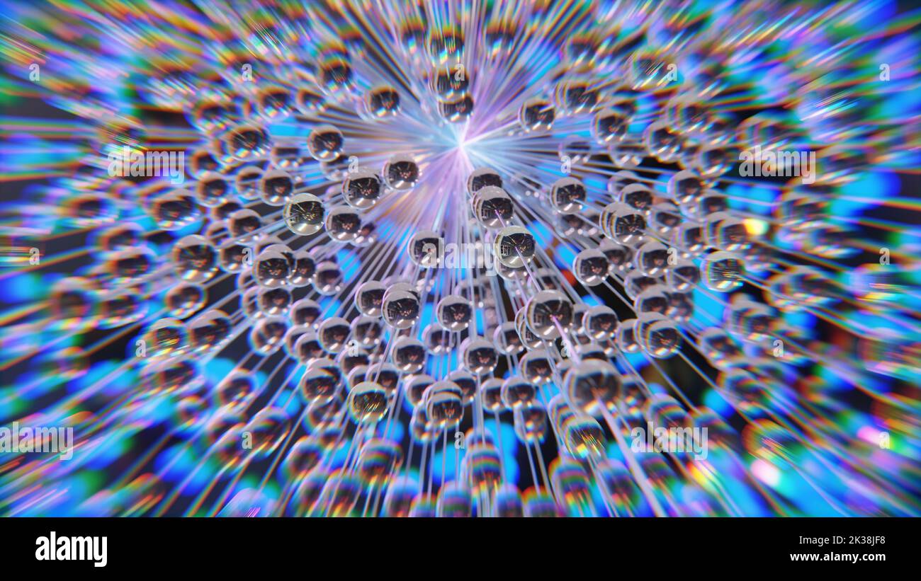 Bizzare holiday tech decoration made of crystal balls with burst effect ...