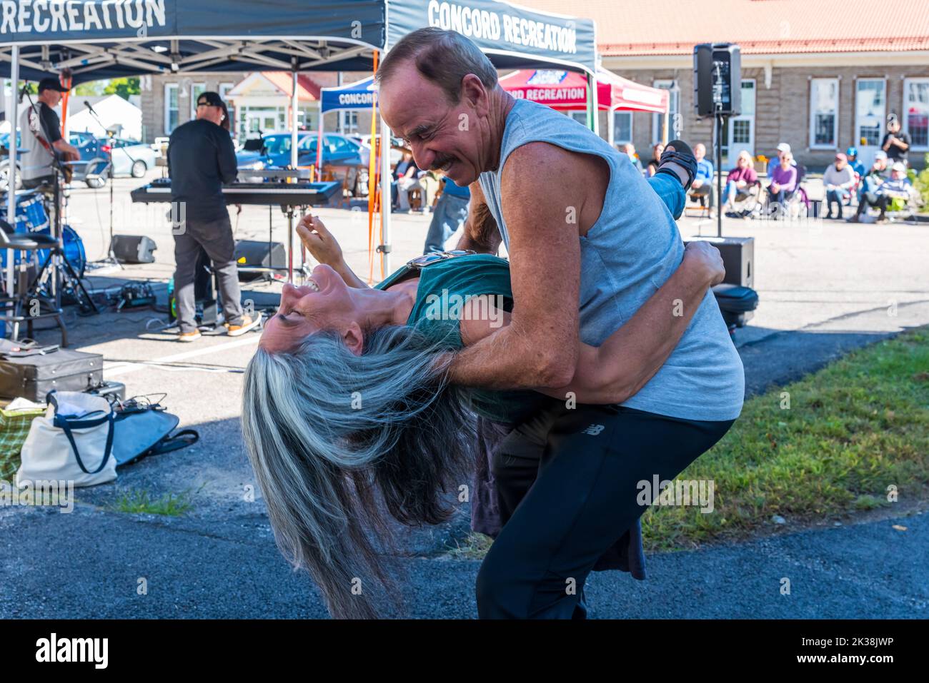 A couple dancing at the West Concord Porchfest, an annual grassroots ...