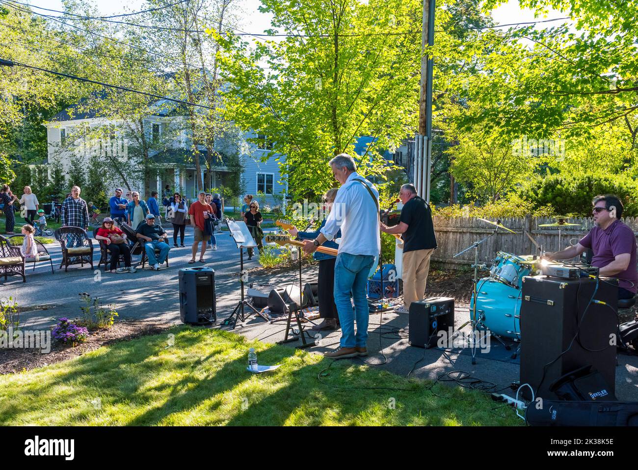 Kid Gulliver, a Boston band, performing at the West Concord Porchfest ...